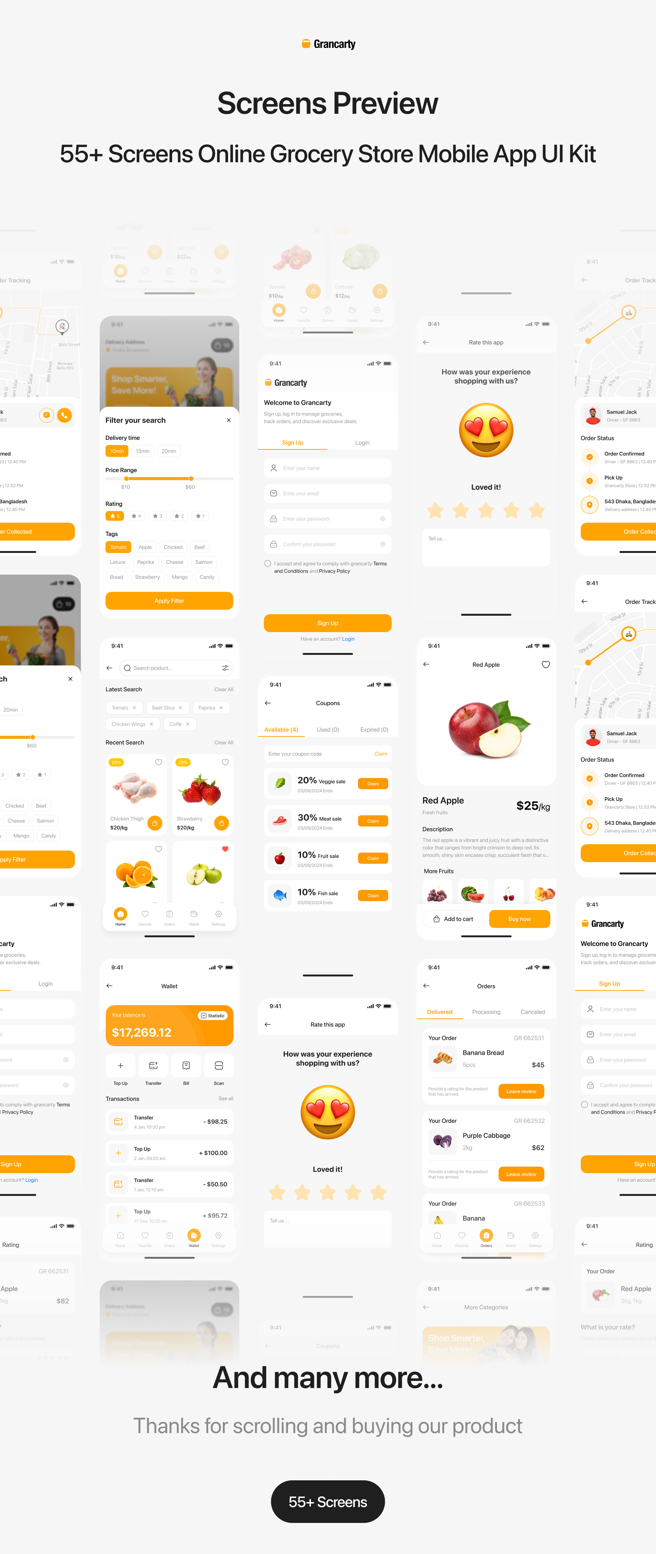 Grancarty - Grocery Store Mobile App UI Kit by Lokanaka for UI8 on Dribbble Grancarty - Grocery Store Mobile App UI Kit by Lokanaka for UI8 on Dribbble